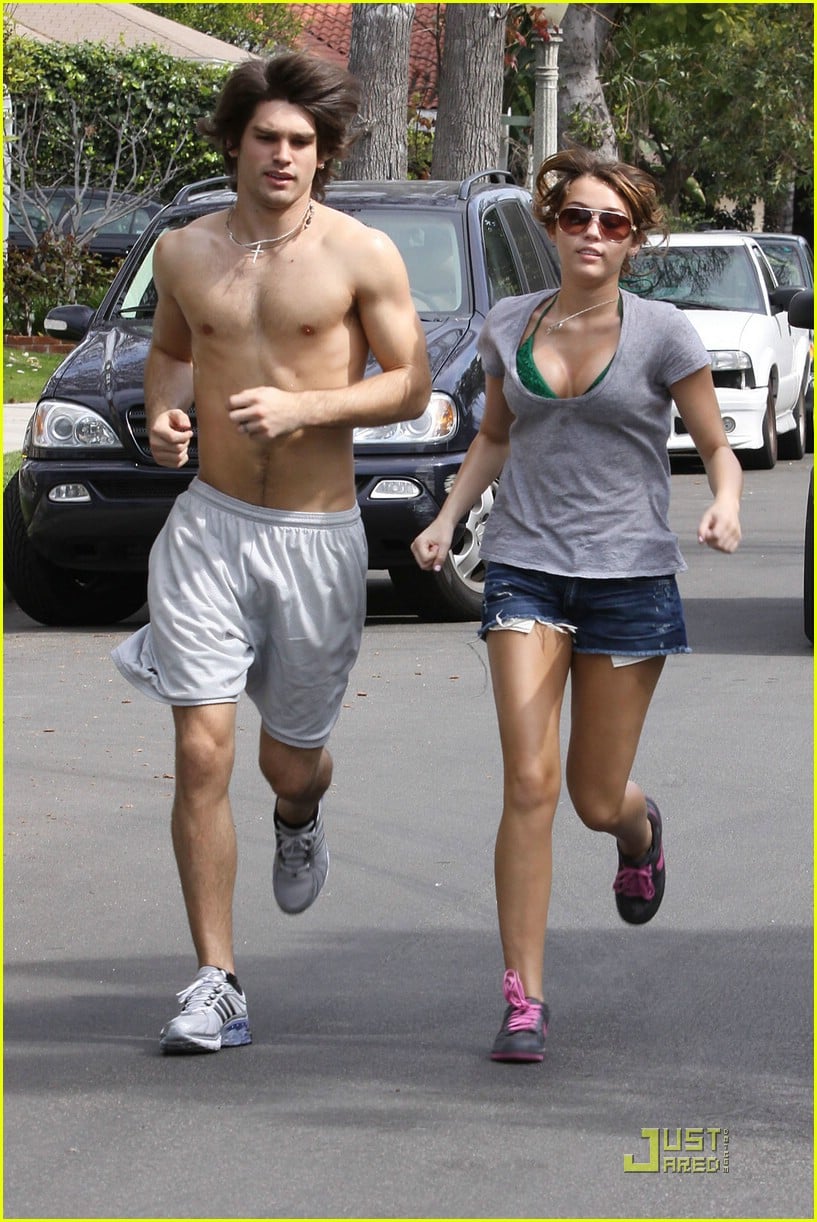 Miley Cyrus & Justin Gaston: Running Mates | Photo 86271 - Photo ...