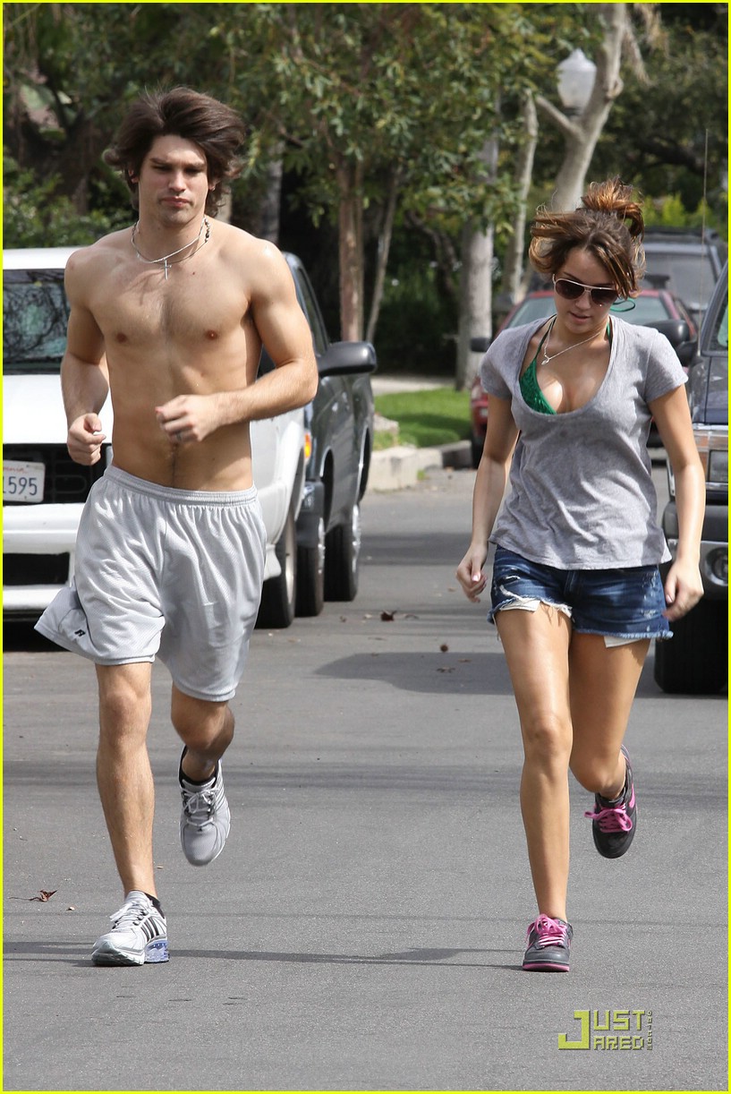 Miley Cyrus & Justin Gaston: Running Mates | Photo 86431 - Photo ...