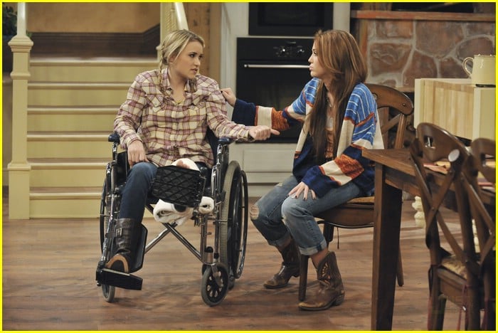 Emily Osment & Miley Cyrus: Wheelchair War | Photo 381651 - Photo ...