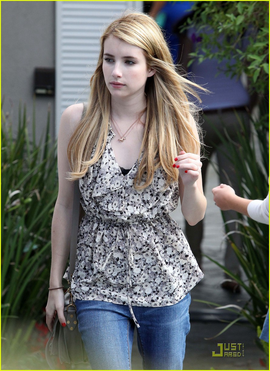 Full Sized Photo of emma roberts pink shirt 01 | Emma Roberts: Coffee ...