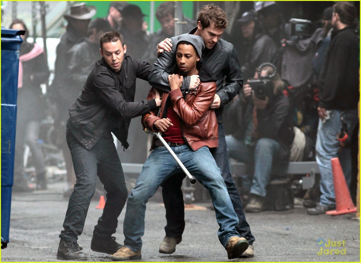 Grey Damon & Brandon T. Jackson: 'Percy Jackson' Fight Scene! | Photo ...