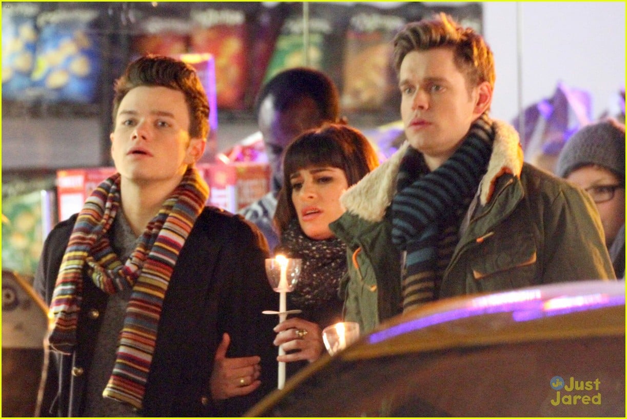 Lea Michele & Chord Overstreet Film 'Glee' Memorial Scene | Photo ...