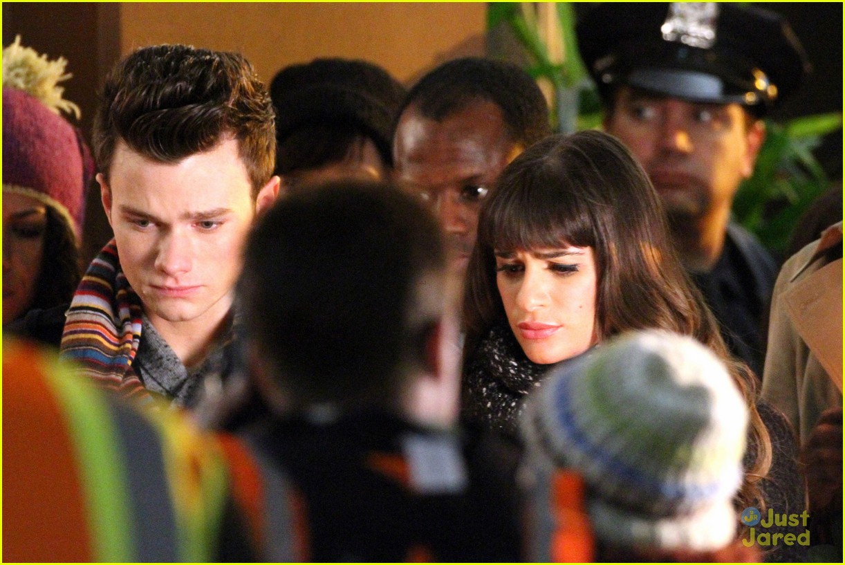Lea Michele & Chord Overstreet Film 'Glee' Memorial Scene | Photo ...