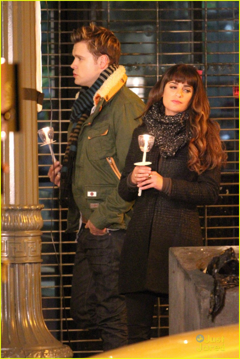 Lea Michele & Chord Overstreet Film 'Glee' Memorial Scene | Photo ...