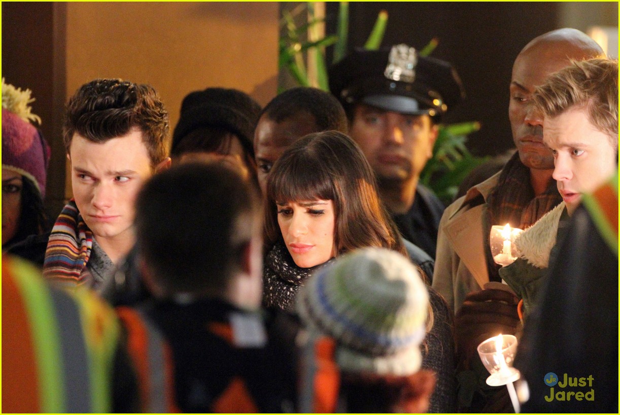 Lea Michele & Chord Overstreet Film 'Glee' Memorial Scene | Photo ...