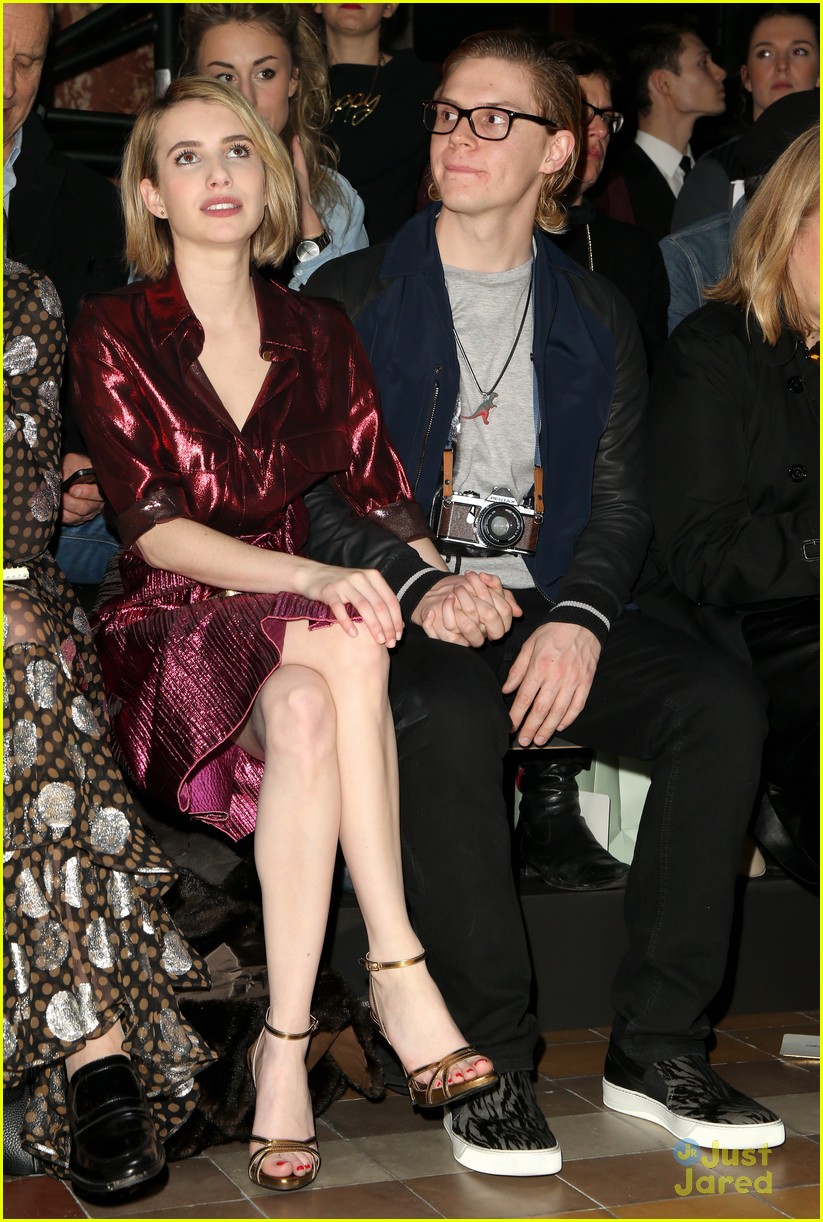 Emma Roberts & Fiance Evan Peters: Front Row at Lanvin Fashion Show ...