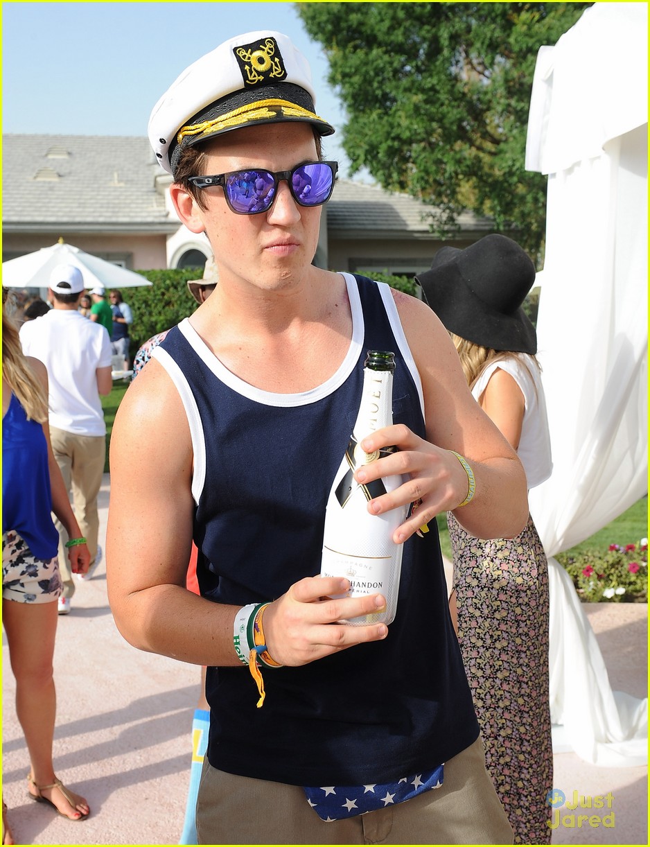 Miles Teller, Logan Lerman & Jonathan Groff Party at Coachella 2014 ...