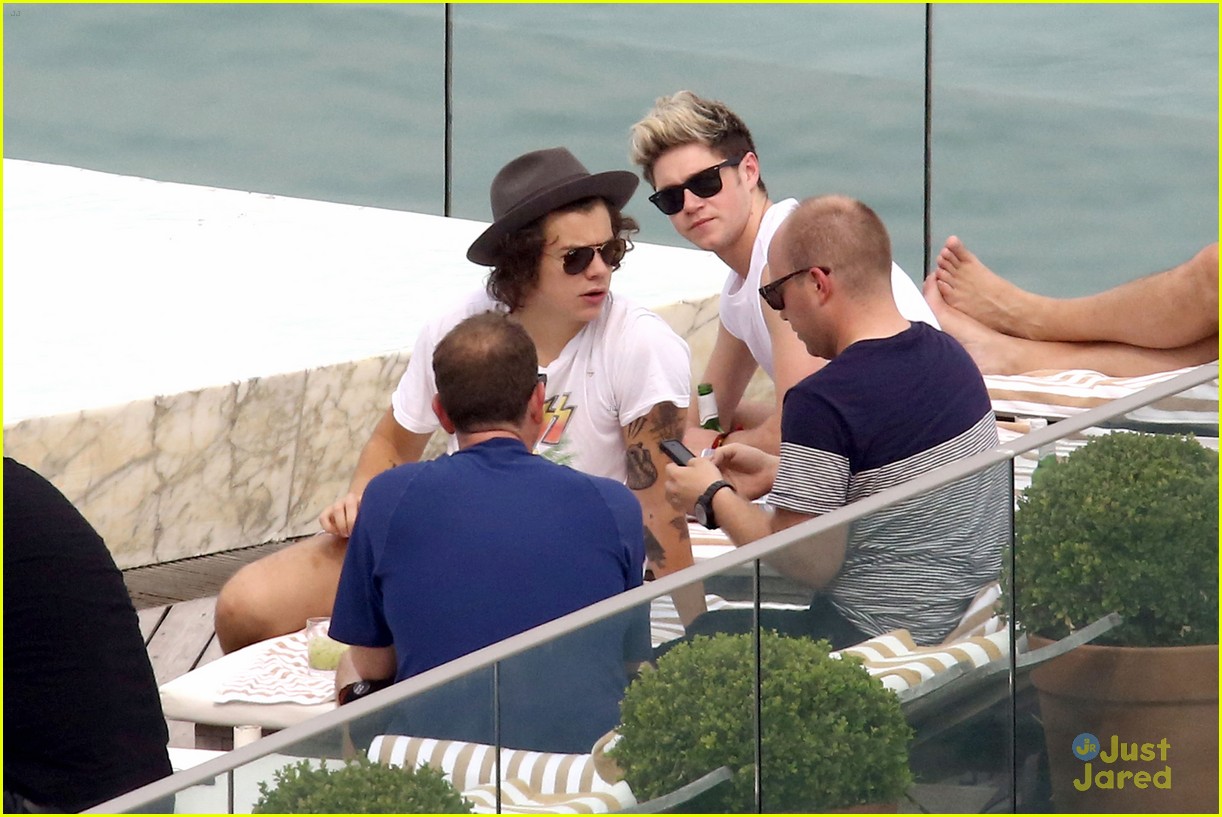 Full Sized Photo of harry styles shirtless rio tossed in pool 03 ...