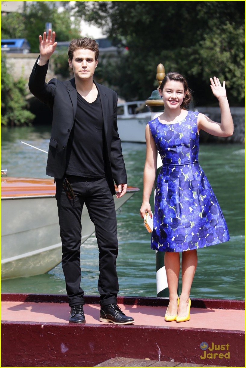 Paul Wesley & Fatima Ptacek Make Watery Arrival For Venice Film ...