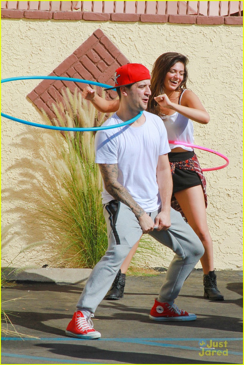 Bethany Mota & Mark Ballas Try Out Extreme Hula Hooping - See The Fun ...