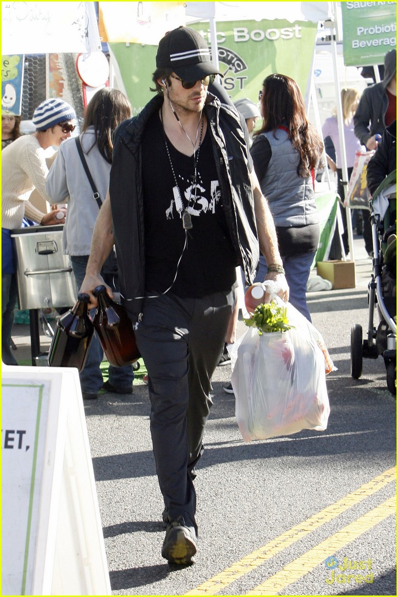 Ian Somerhalder Shows Off Muscles While Carrying Boxes at Farmers ...