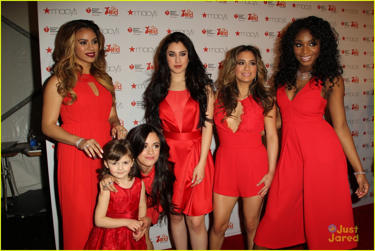 Full Sized Photo of fifth harmony walk sing red dress fashion show 01 ...