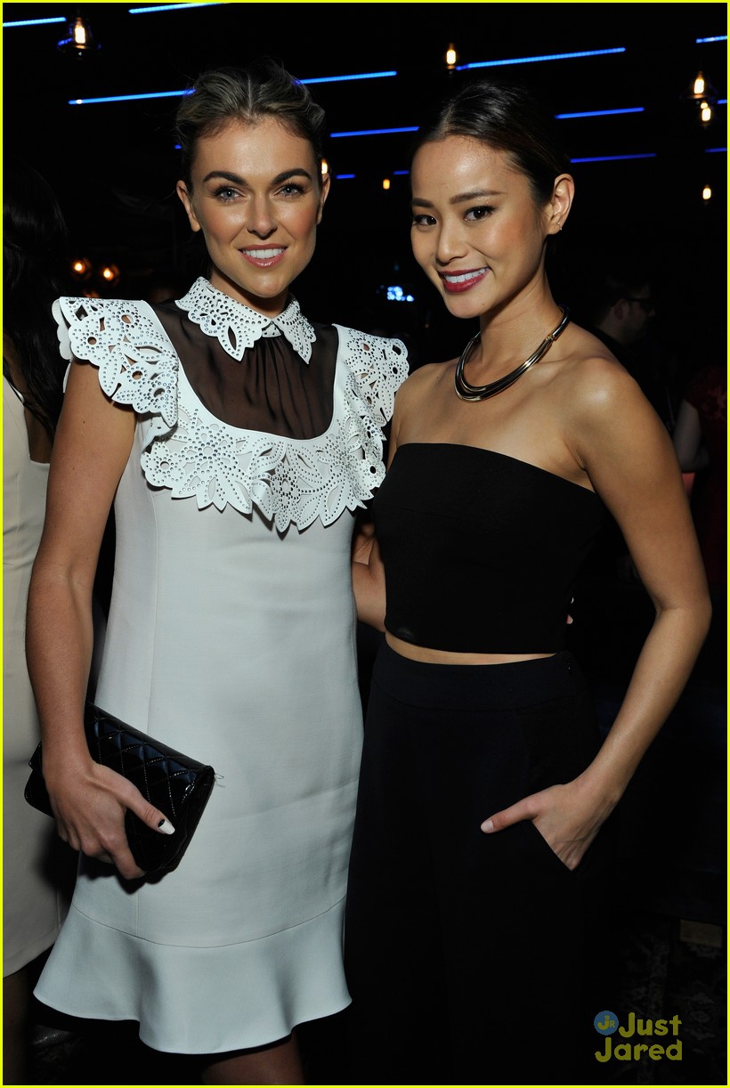 Jamie Chung Party Jumps For Pre-Oscar Celebrations with Elle Fanning ...