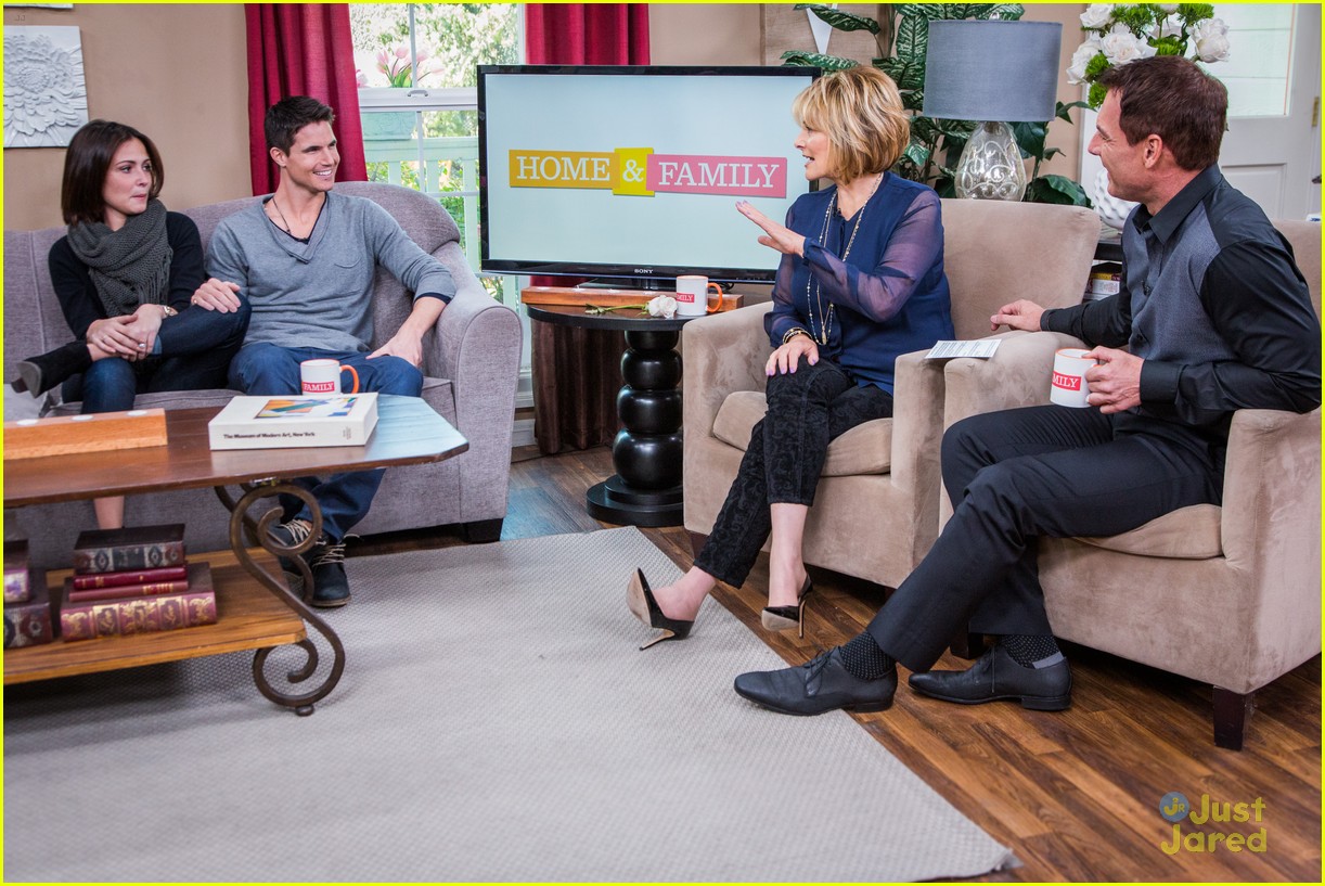 Italia Ricci & Robbie Amell Hit Up Hallmark Channel's 'Home & Family ...