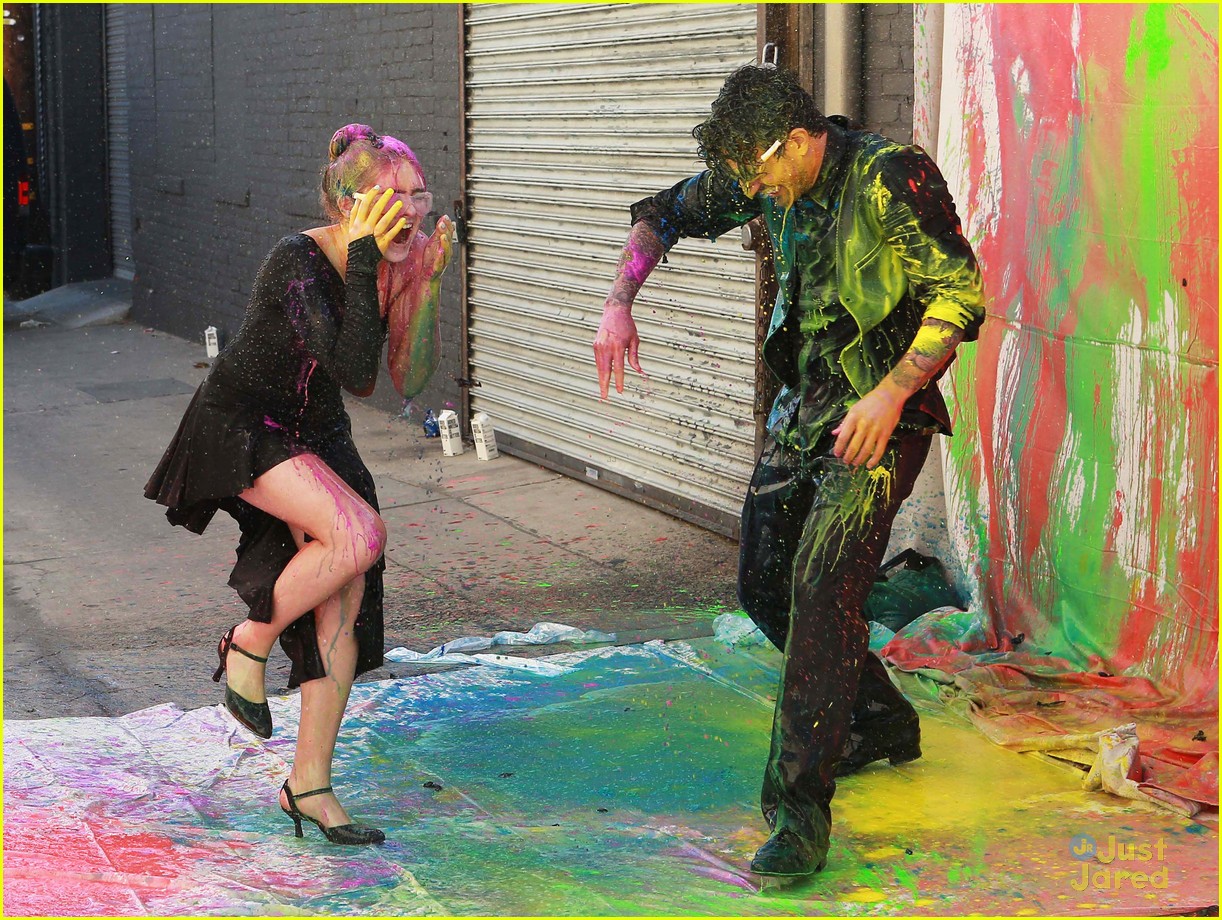 Willow Shields & Mark Ballas Have A Massive & Very Colorful Paint Fight ...