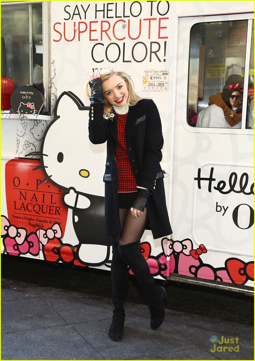 Peyton List Sips Pink Hot Chocolate At Hello Kitty by OPI Collection ...