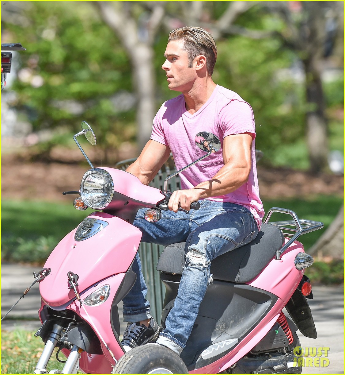 Full Sized Photo of zac efron the rock film baywatch on a scooter 41 ...