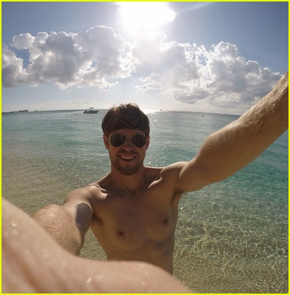 Full Sized Photo Of Chord Overstreet Six Pack Abs Shirtless Selfie 06