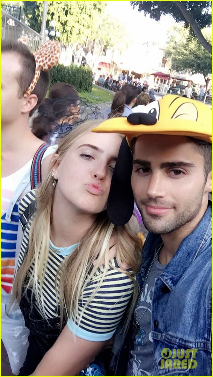Full Sized Photo of max ehrich veronica dunne cute kissing disneyland ...