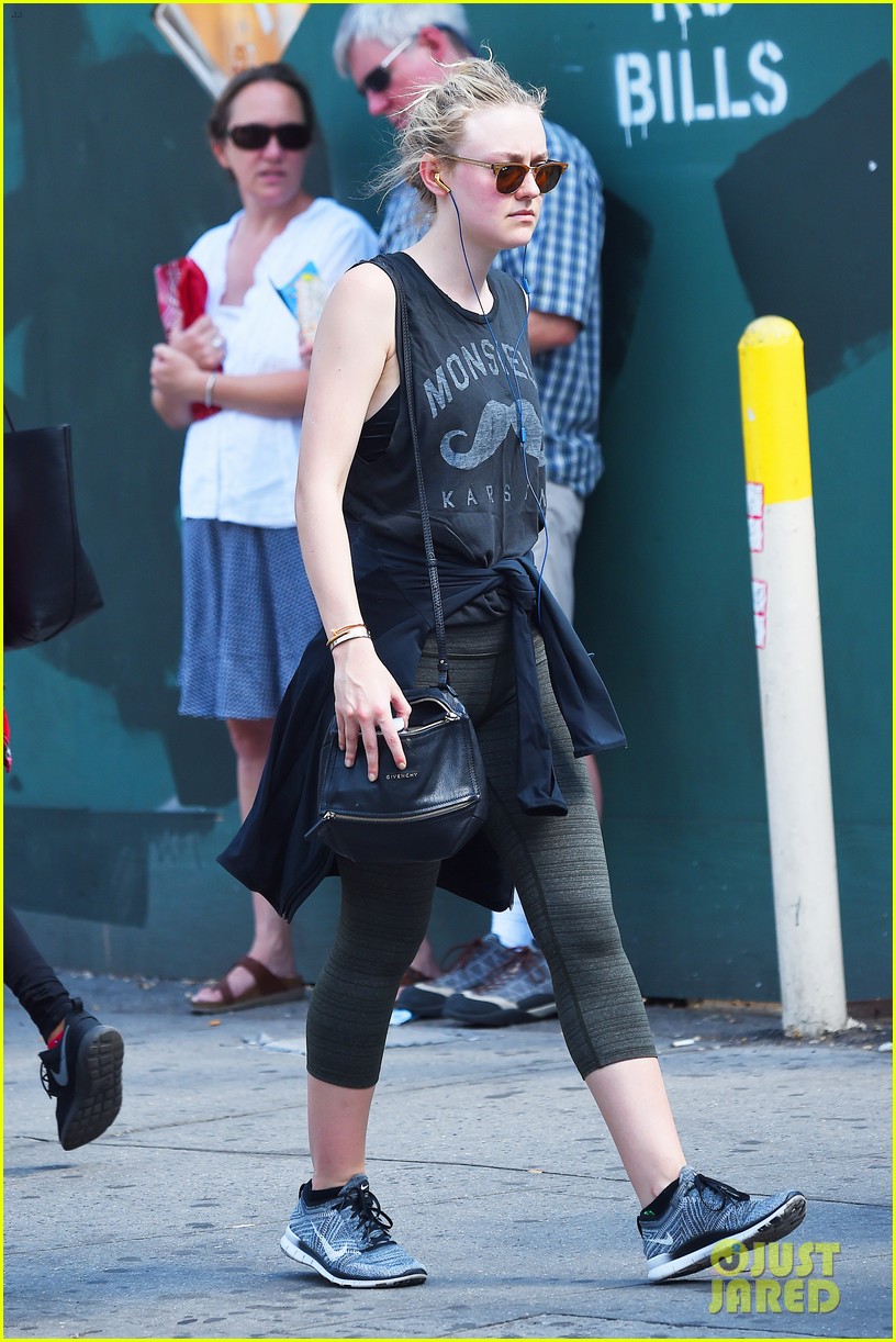 Full Sized Photo of dakota and elle fanning step out separately over ...