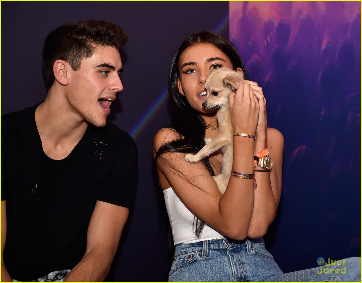 Madison Beer & Jack Gilinsky Cuddle with Puppies at iHeartRadio ...