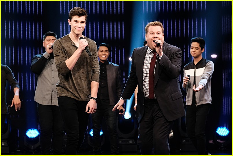 Full Sized Photo Of Shawn Mendes James Corden Riff Off Video 03 Shawn