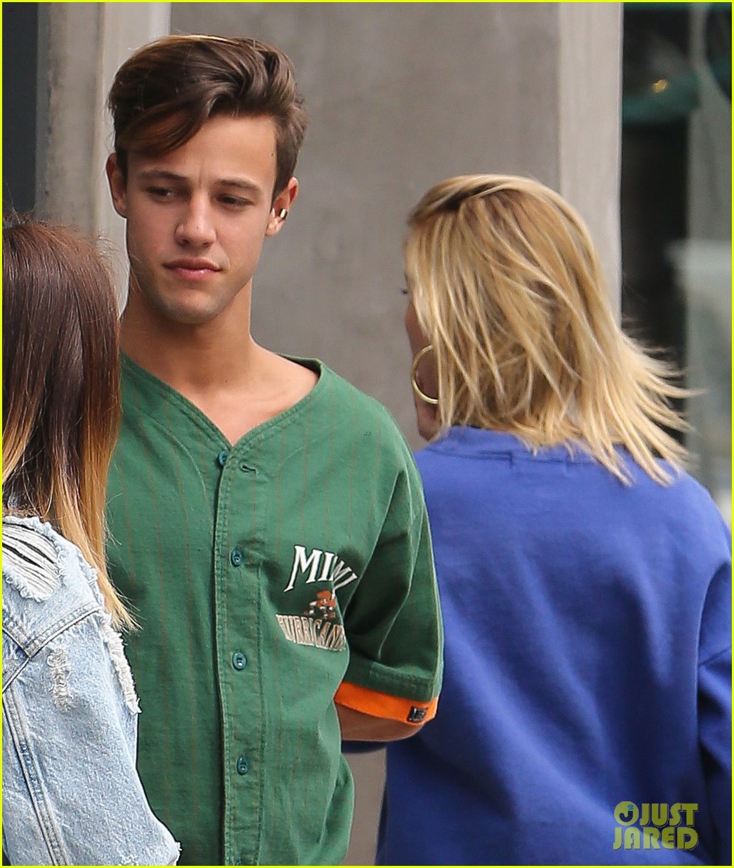 Full Sized Photo of cameron dallas hailey baldwin grab lunch together ...