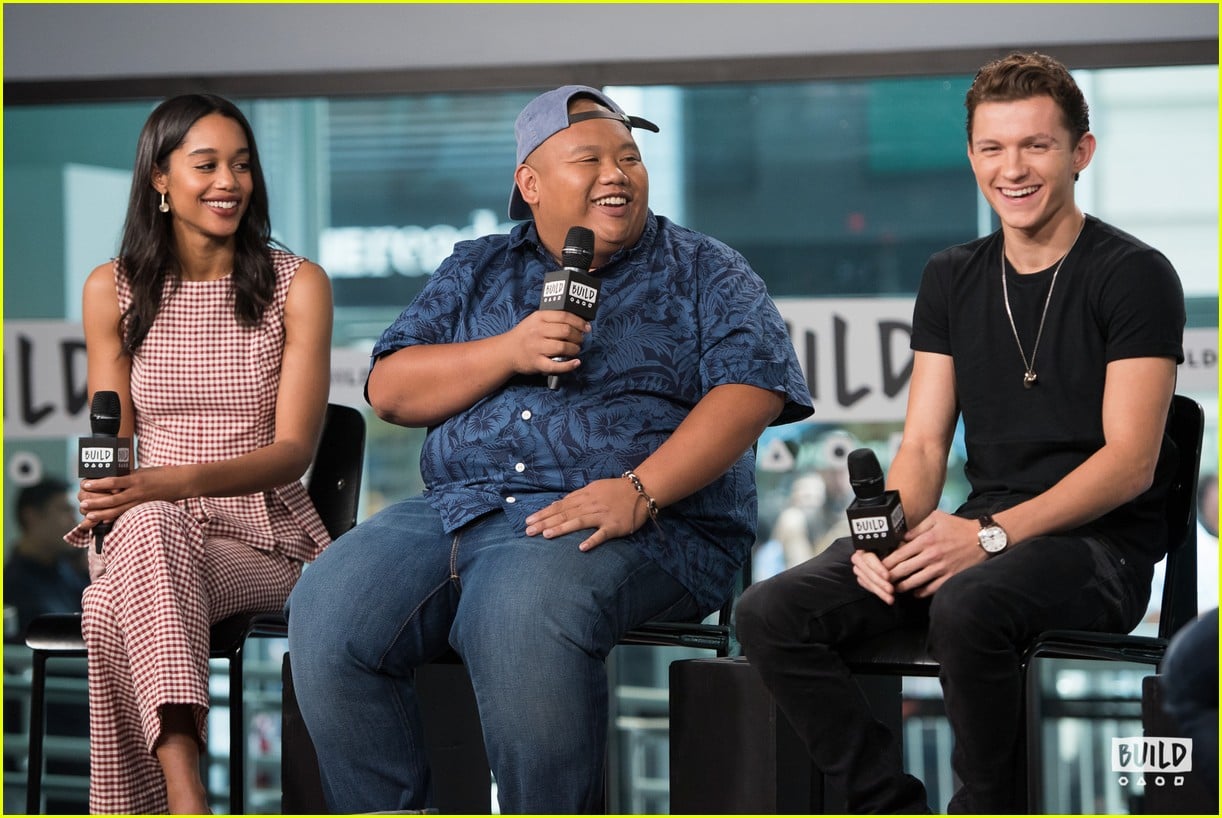 Full Sized Photo of laura harrier tom holland jacob batalon build ...