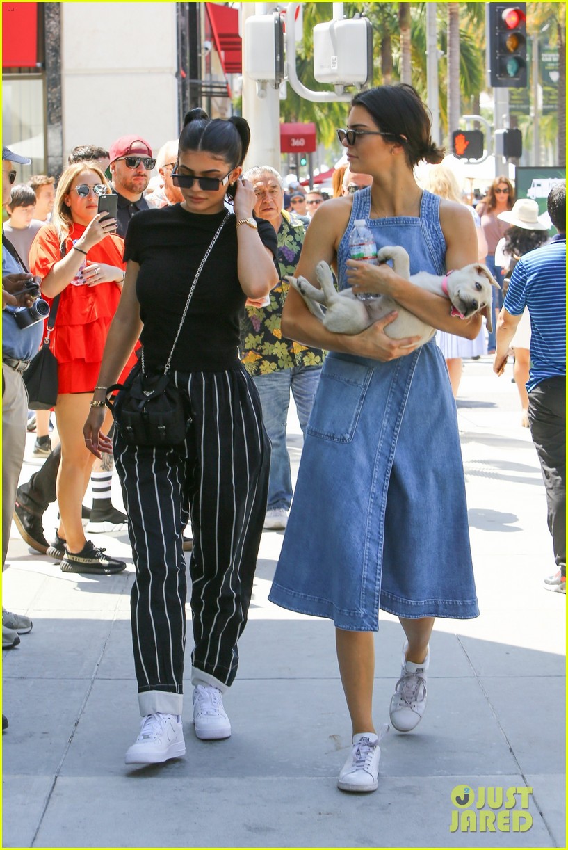 Kylie & Kendall Jenner Bring Adorable Puppy Along For Father's Day ...