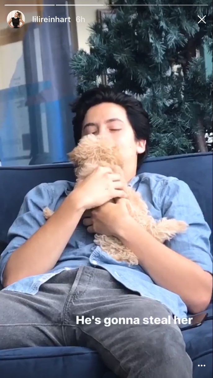 Cole Sprouse Cuddles With Candice Patton's Puppy Zoe at Comic-Con 2017 ...