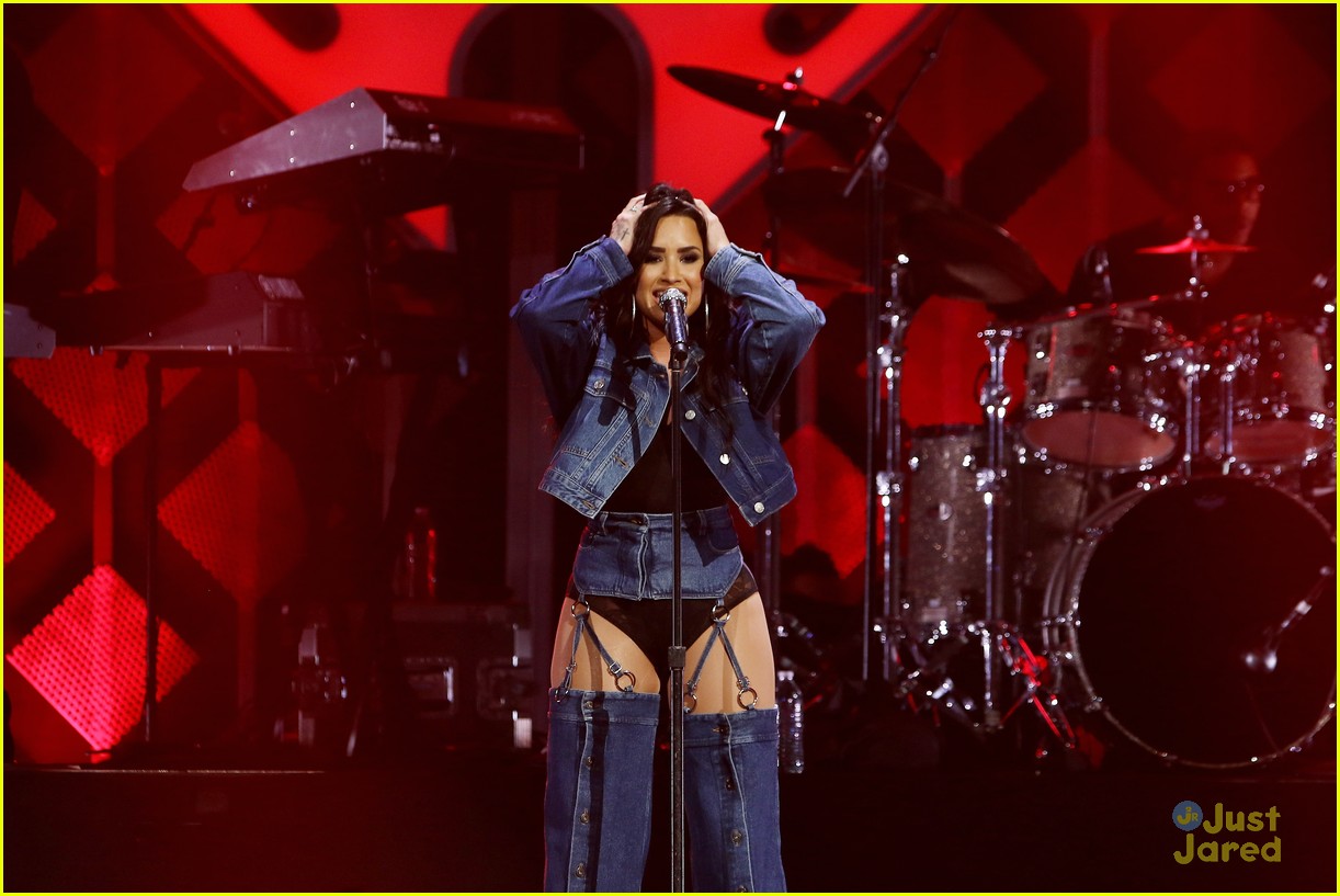 Demi Lovato Rocks Denim Chaps For Jingle Ball 2017 in Miami | Photo ...