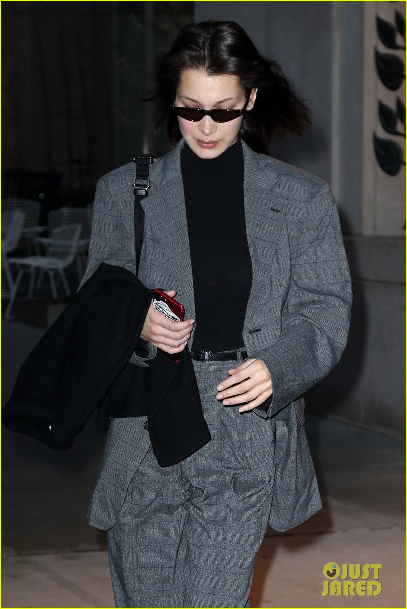 Full Sized Photo of bella hadid fashion week february 2018 suit 01 ...