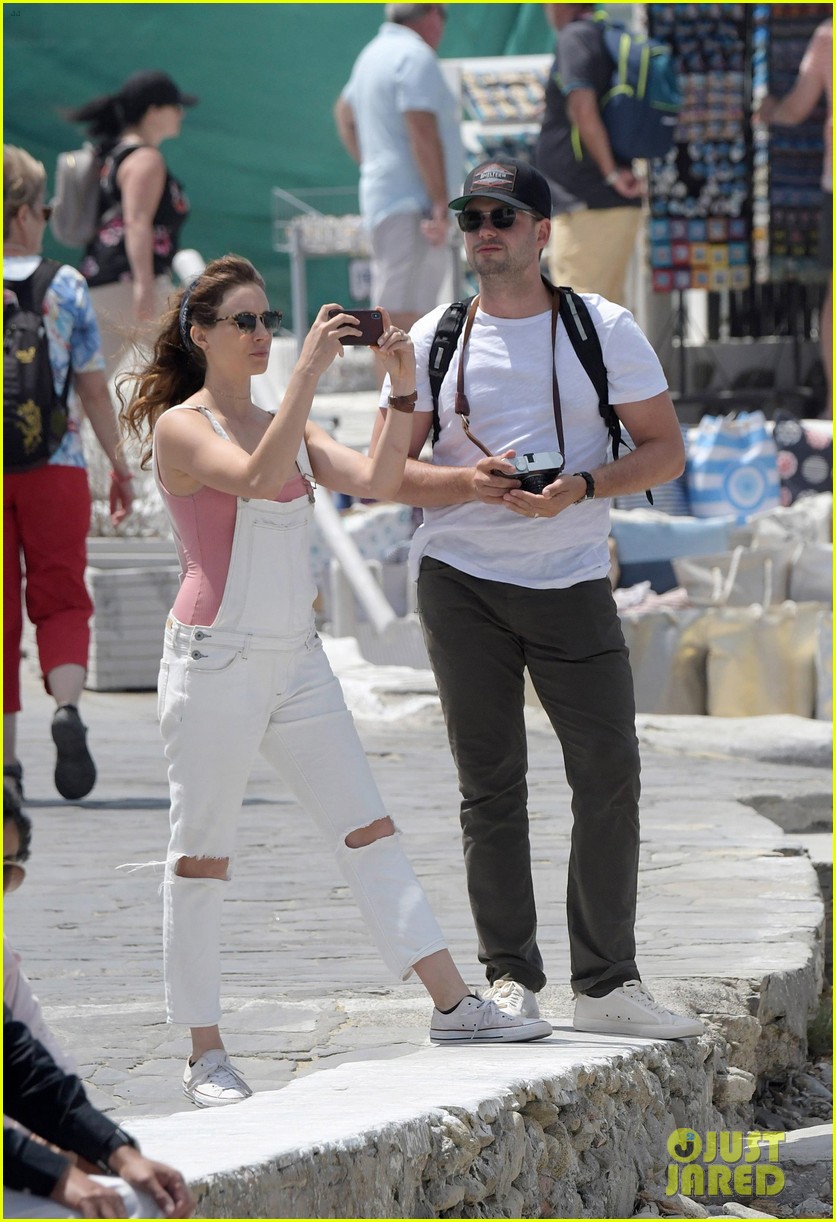 Troian Bellisario Wears One-Piece Swimsuit at the Beach with Husband ...