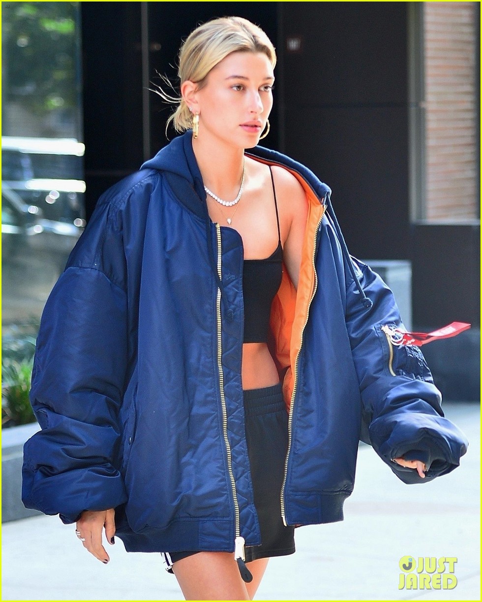 Hailey Baldwin Puts Her Toned Torso on Display While Kicking Off Her ...