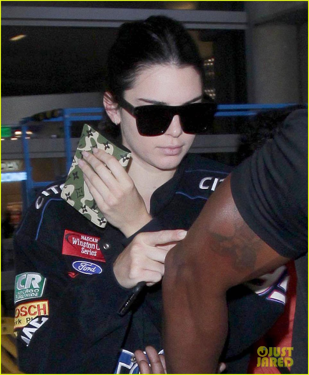 Kendall Jenner Sports Racing-Inspired Look While Returning to Los ...