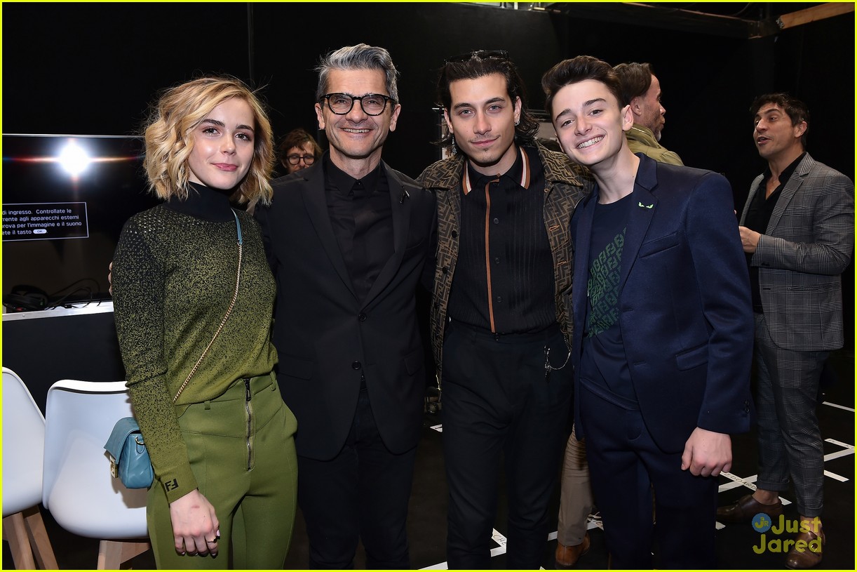 Kiernan Shipka Joins Rob Raco & Noah Schnapp at Fendi Show in Milan ...
