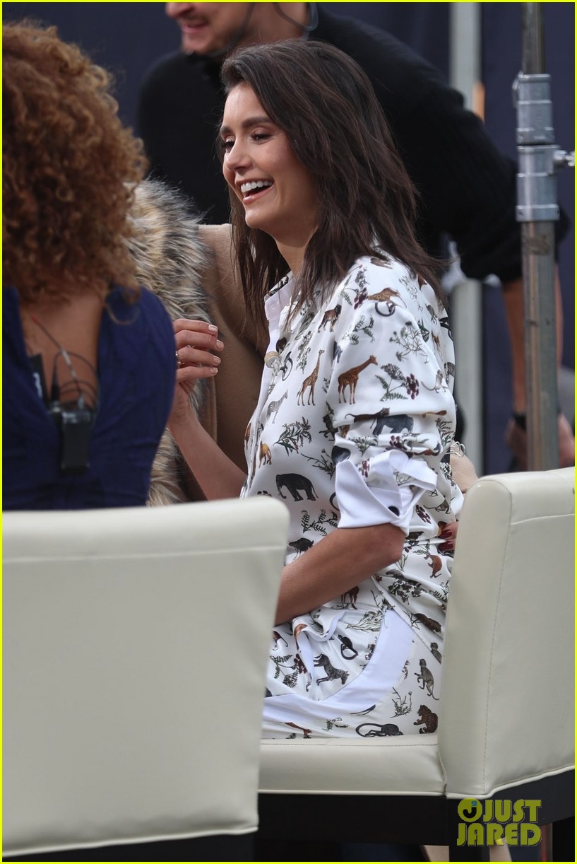 Nina Dobrev Is Chic for an 'Extra' Interview at Universal Studios ...