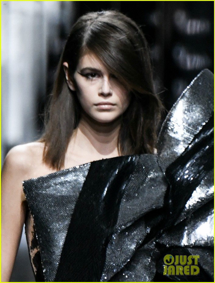 Full Sized Photo Of Kaia Gerber Goes Glam For Saint Laurent Paris Fashion Show 08 Kaia Gerber