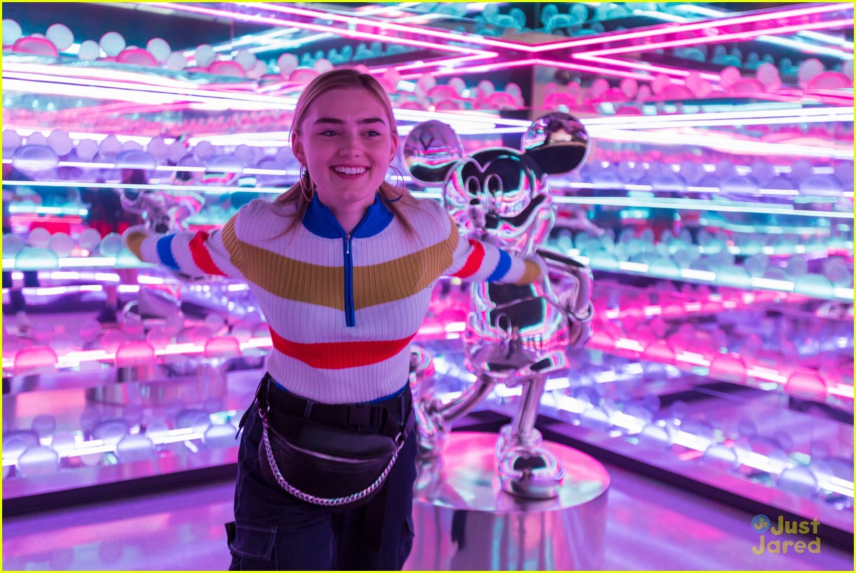 Meg Donnelly Checks Out The Pop-Up Disney! Mickey Celebration at ...