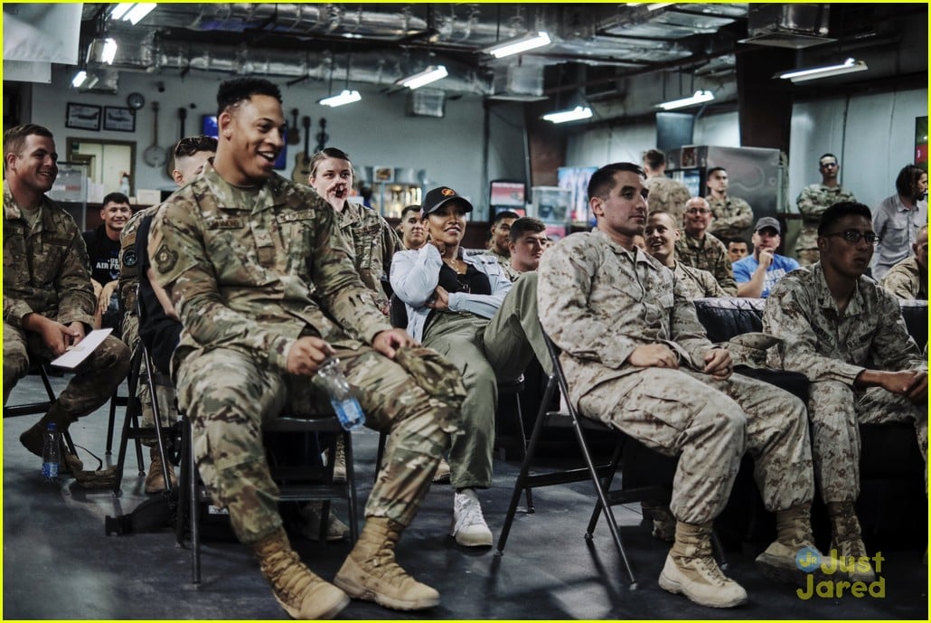 Candice Patton, Danielle Panabaker & Nafessa Williams Visit Troops in ...