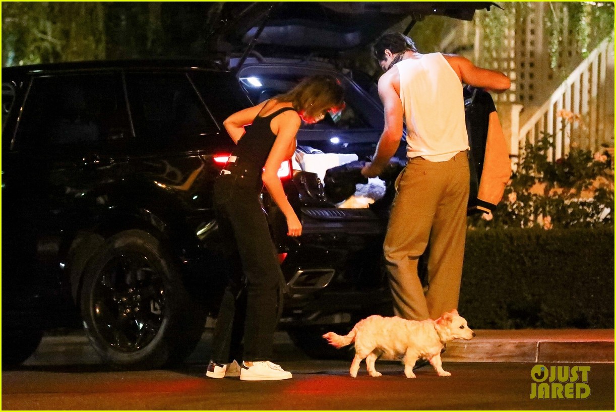 Full Sized Photo of kaia gerber brings her dog to dinner with jacob ...