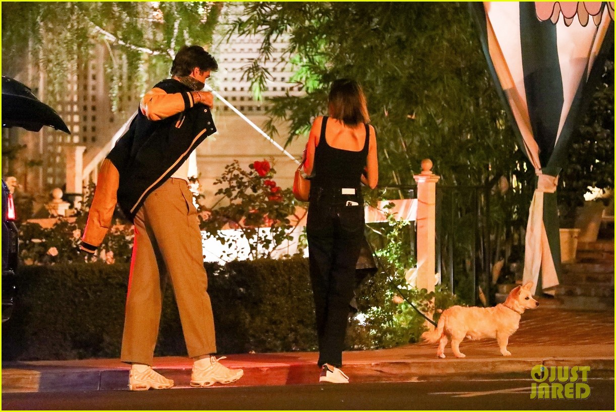 Full Sized Photo of kaia gerber brings her dog to dinner with jacob ...