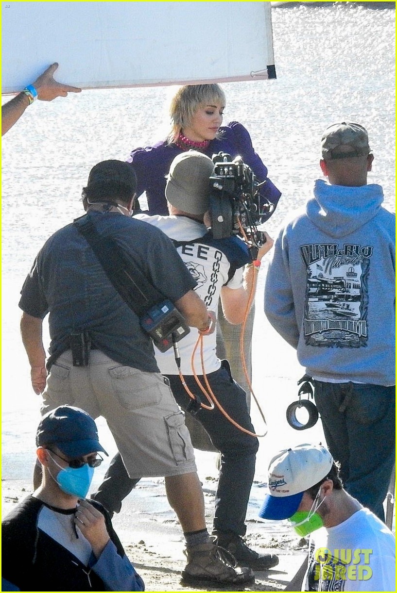 Full Sized Photo of miley cyrus filming new music video at beach 21 ...
