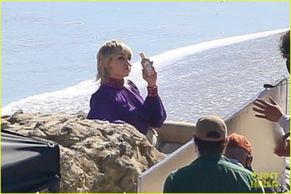 Full Sized Photo of miley cyrus filming new music video at beach 66 ...