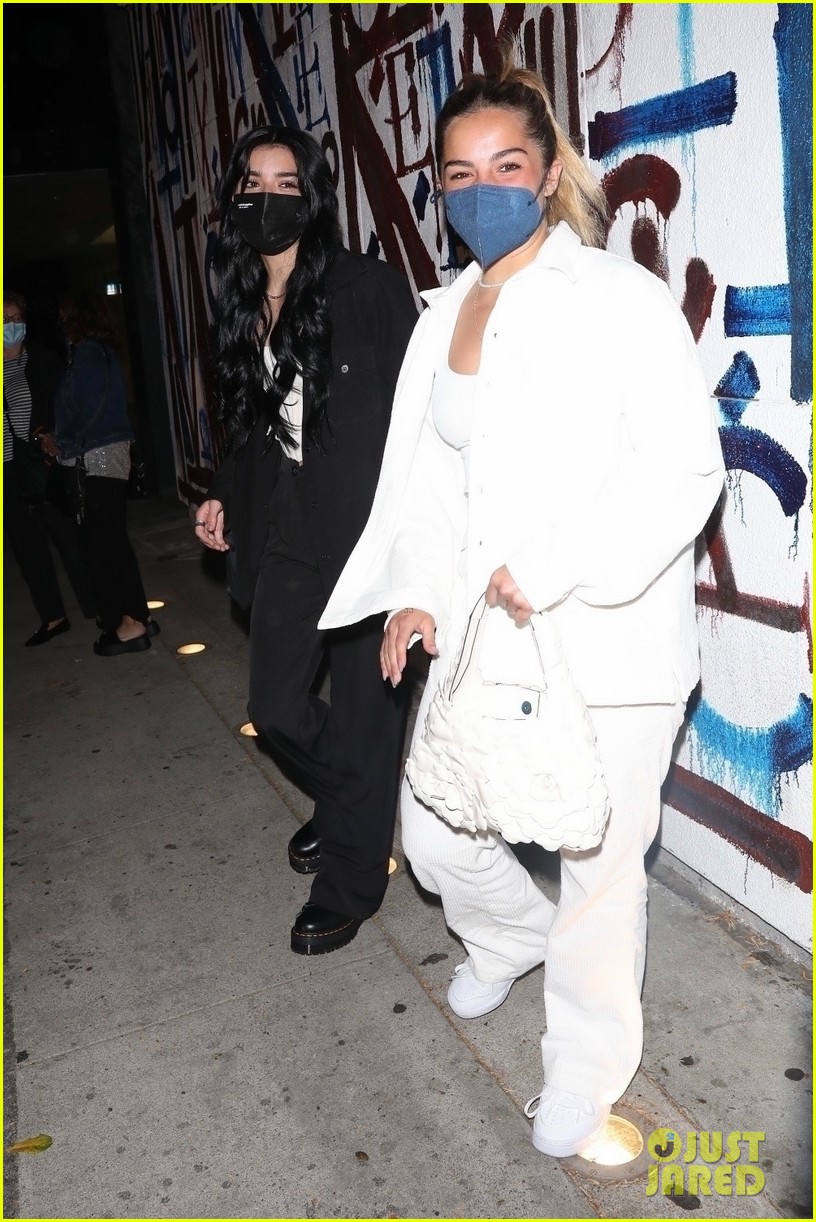 Full Sized Photo of addison rae holds hands with dixie damelio after ...