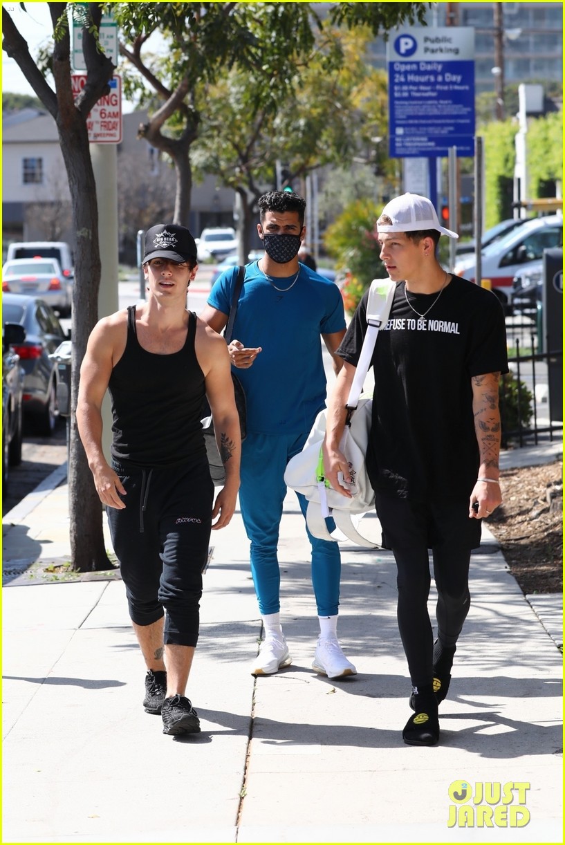 Full Sized Photo of bryce hall nate wyatt tayler holder head to workout ...