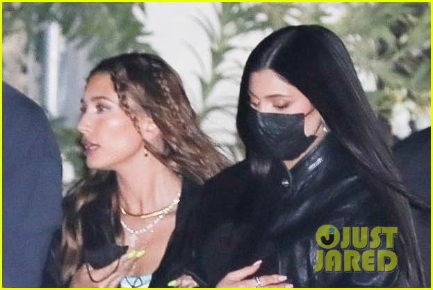 Kylie Jenner & Hailey Bieber Coordinate in Leather Jackets at Coachella ...