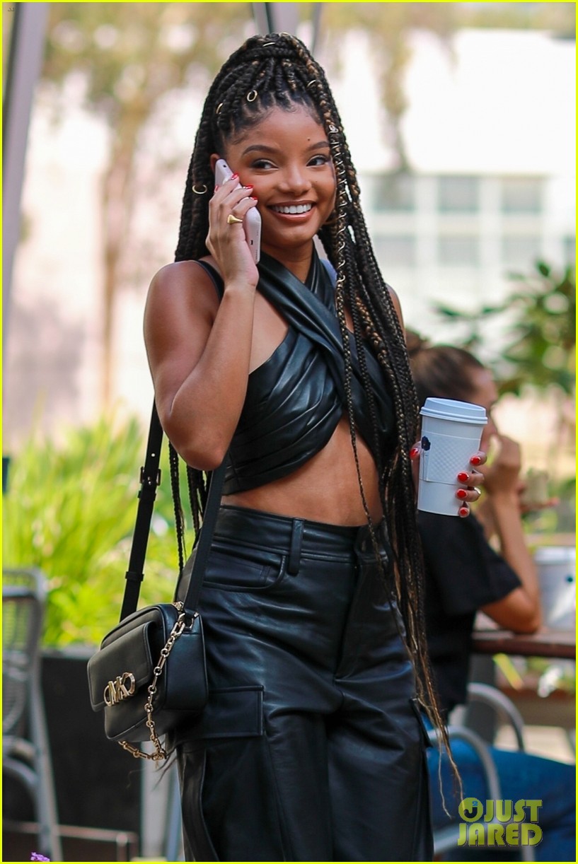 Halle Bailey Looks Cool in Leather Outfit While Out Getting Coffee ...
