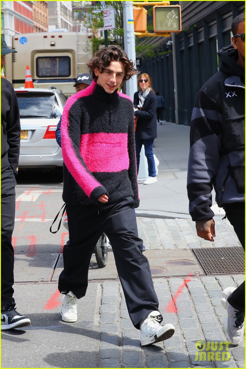 Full Sized Photo of timothee chalamet another day of commercial filming ...