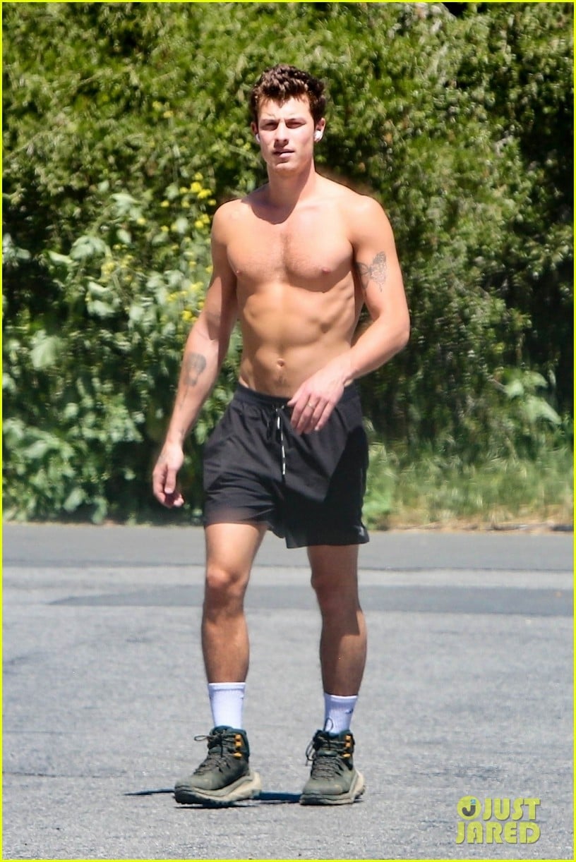 Shawn Mendes Shows Off His Super-Toned Six-Pack During Shirtless Hike ...